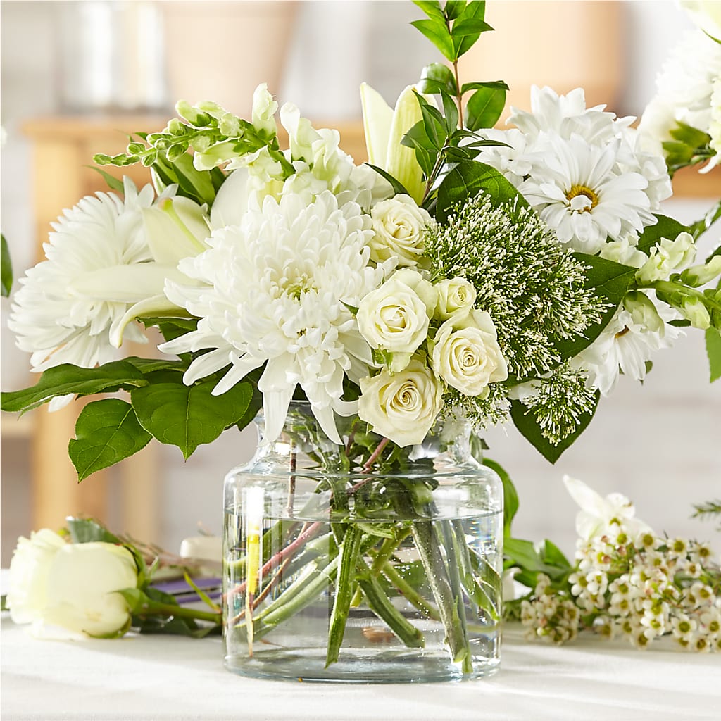 Classic Ivory – A Florist Original – white flower arrangement ...
