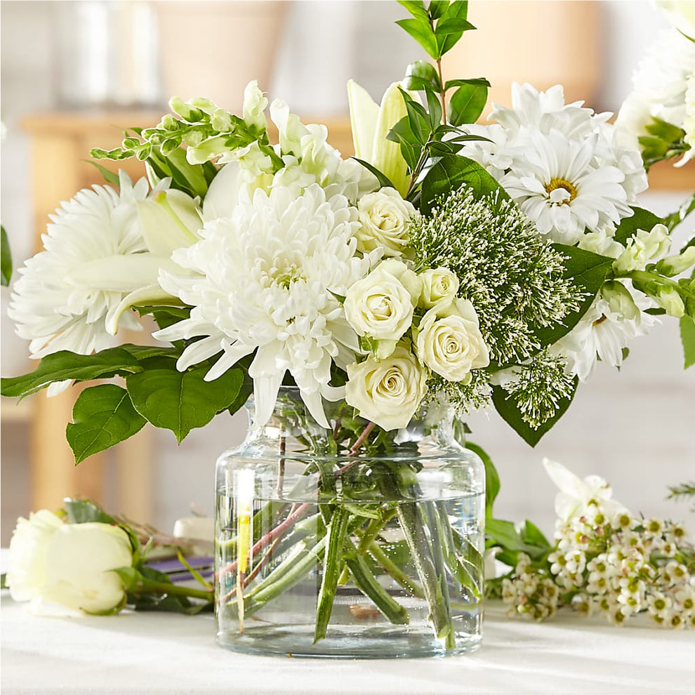 Classic Ivory – A Florist Original – white flower arrangement ...